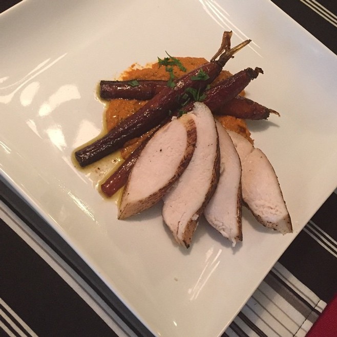 Chicken Breast, Caramelized Carrots, Hazelnut Romesco - Photo by Ky C ...